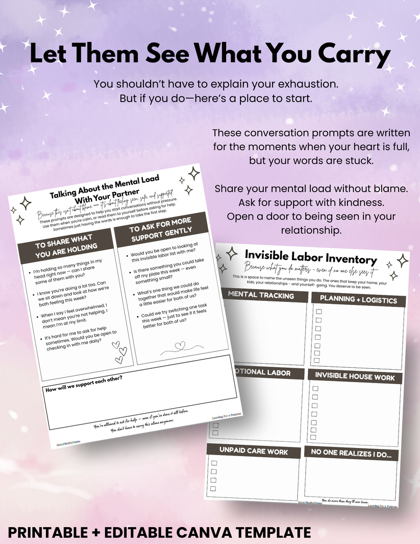 The Invisible Labor Relief Pack for Moms | Mental Load + Emotional Sup ...