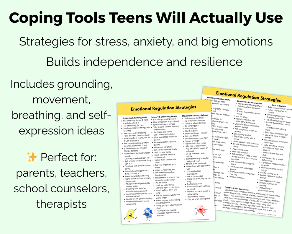 Emotional Regulation for Teens – Quick Reference Guide – Learning For a ...