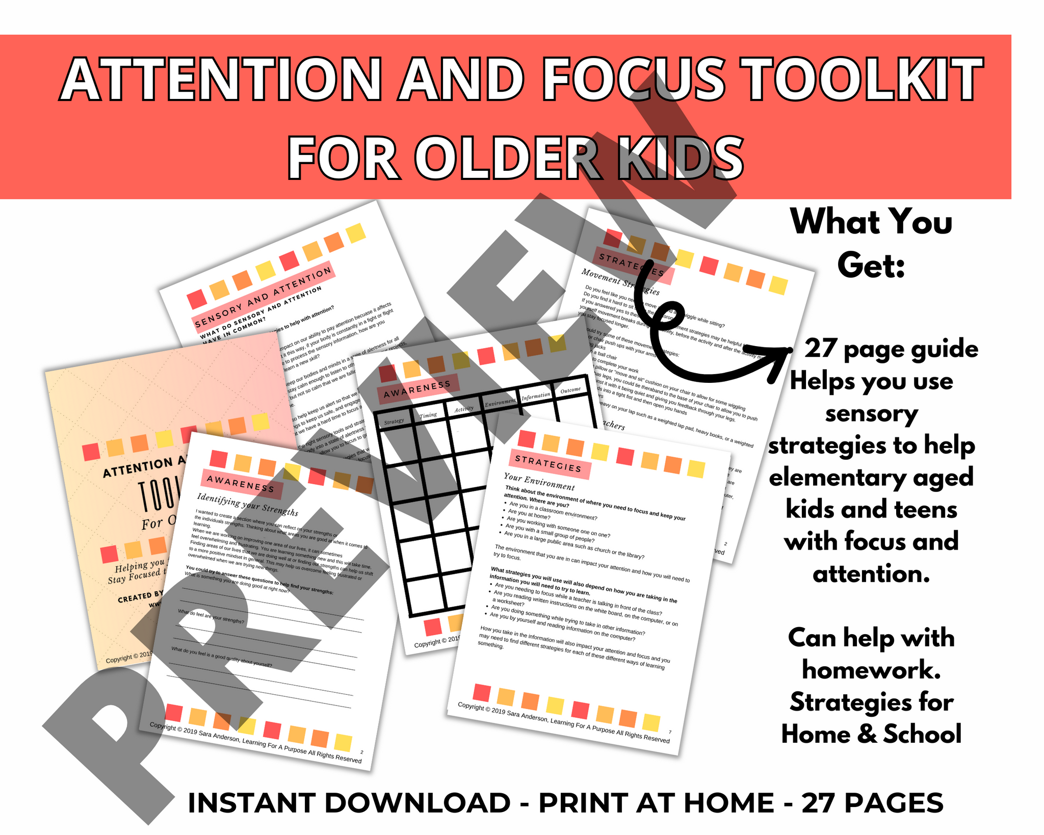 Attention and Focus Toolkit for Older Kids – Learning For a Purpose